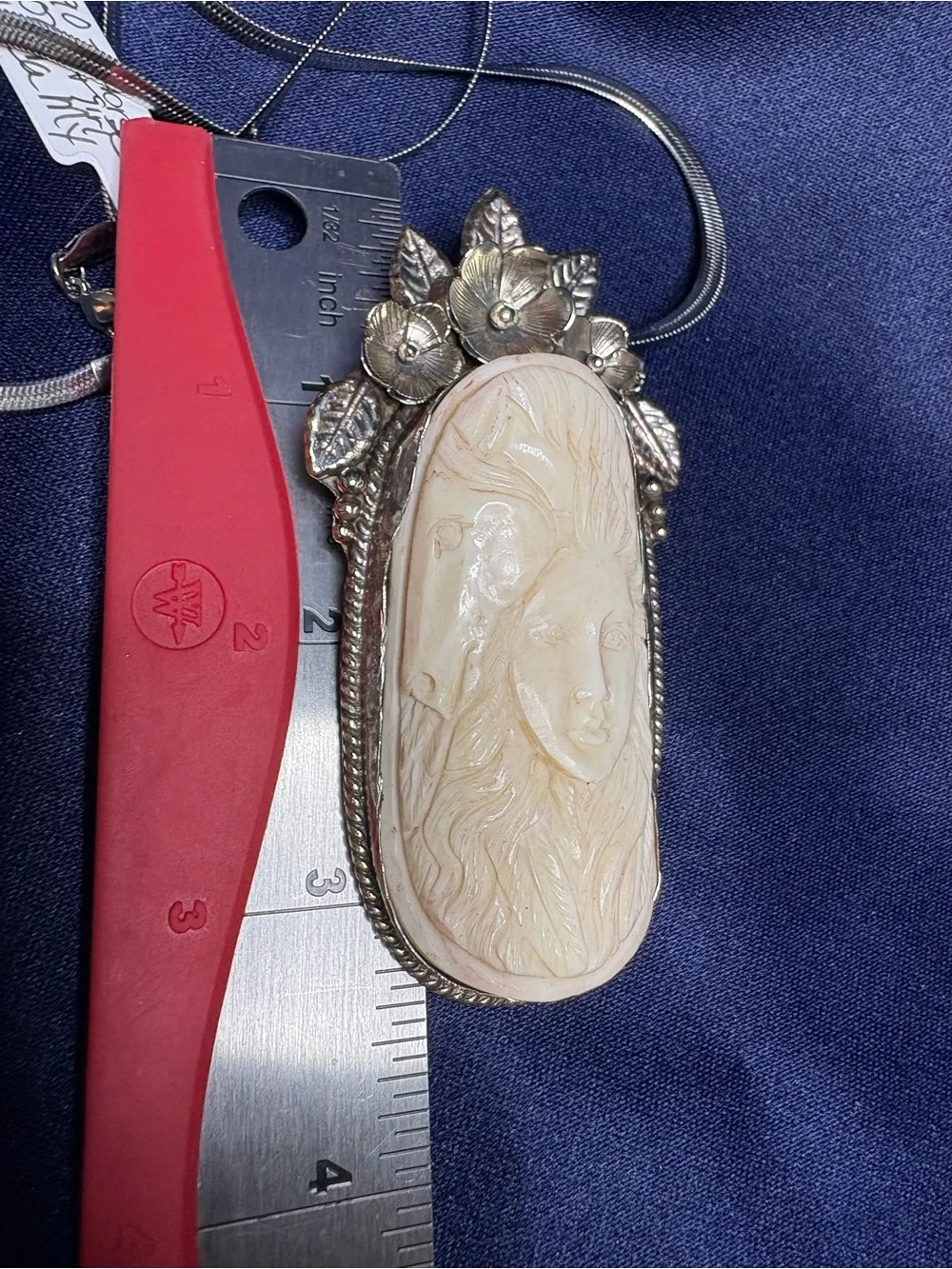 Jewelry | Pendant Vintage Mexican Alpaca Silver Hand Carved Horsewoman ...
